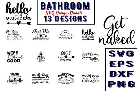 Bathroom Quotes SVG Bundle By Srbesu TheHungryJPEG