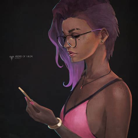 Monori Rogue Sombra Overwatch Overwatch Overwatch Eyebrows Highres Girl Asymmetrical