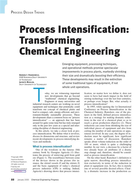pdf process intensification transforming chemical engineering pdf