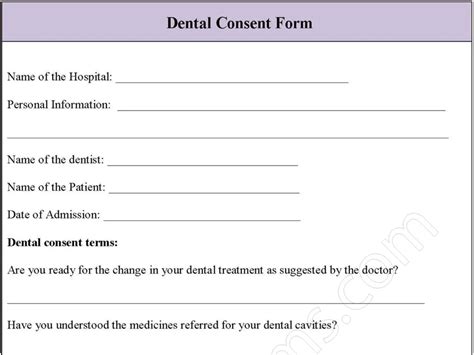 Dental Consent Form Editable Pdf Forms