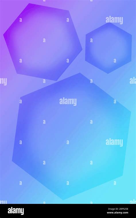 Illustration Of Gradient Blue 3d Various Sized Hexagon Shape Pattern
