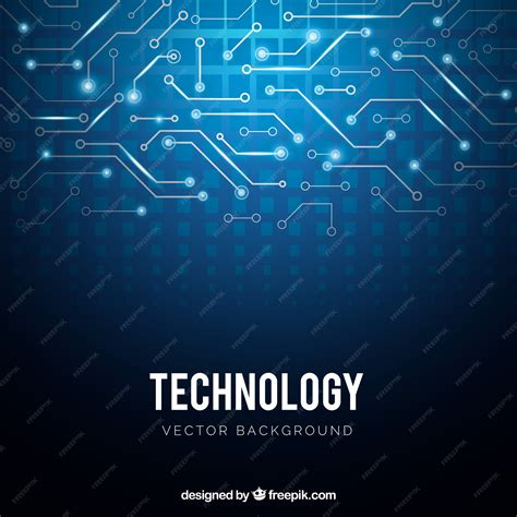 회로 라인 파란색 배경 무료 벡터