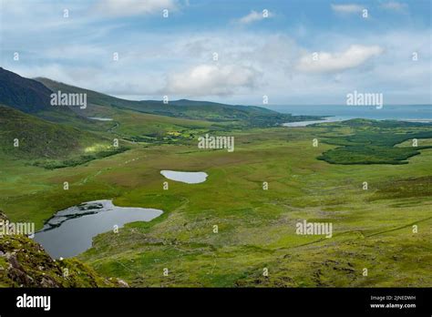View From Top Of Conor Pass Dingle Peninsula Co Kerry Ireland Stock