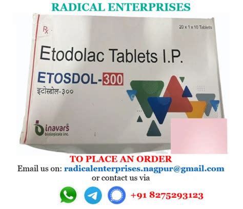 Etodolac 300mg Tablets At ₹ 240 Box In Nagpur Id 2852468207812