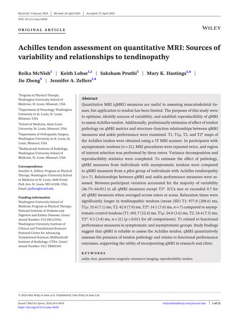 Achilles Tendon Assessment On Quantitative Mri Sources Of Variability