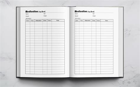 Mua Medication Log Book Simple Personal Medication Tracker Monitor