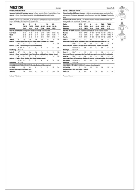 Know Me Sewing Pattern Me2136 Unisex Contrast Jackets By Donny Q