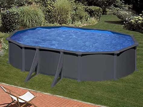 GRÉ Piscine acier Juni Gris anthracite Ovale 6 34 m x 3 99 m x
