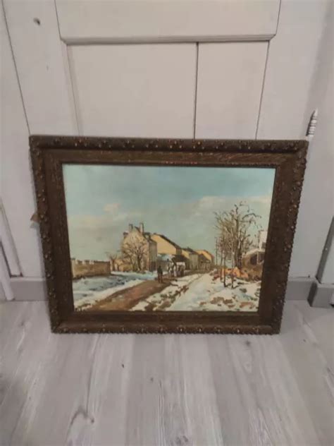 ANCIEN TABLEAU HUILE sur toile signé en bas a gauche encadrement authentique EUR PicClick IT