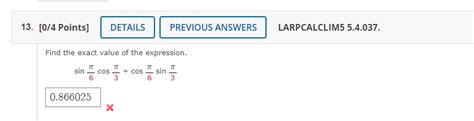 Solved Find The Exact Value Of The Chegg