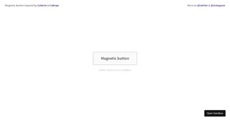 magnetic button forked codesandbox