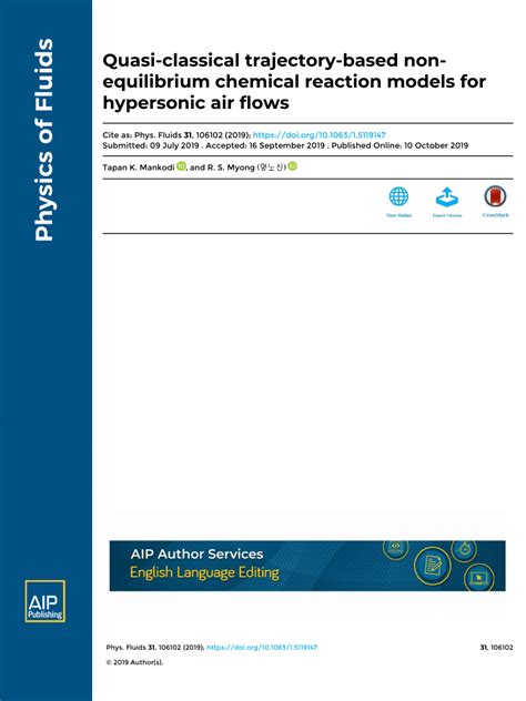 Pdf Quasi Classical Trajectory Based Non Equilibrium Chemical