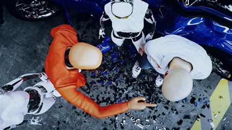 로봇 충돌 테스트 더미와 인간 미래의 개념 3d 렌더링 과학에 대한 스톡 사진 및 기타 이미지 과학 교통사고 충돌 사고 교통수단 Istock