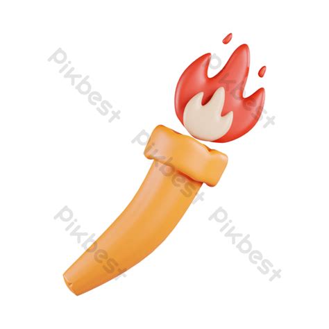 Realistic Flame Torch D Rendering PNG Images PSD Free Download Pikbest