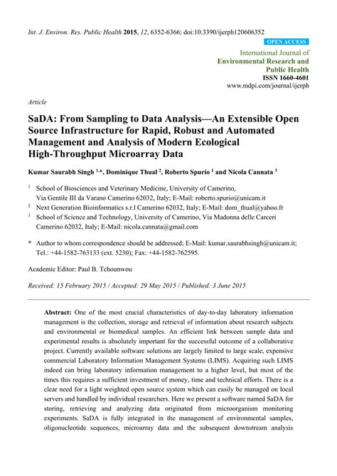 Pdf Sada From Sampling To Data Analysis—an Extensible Open Source
