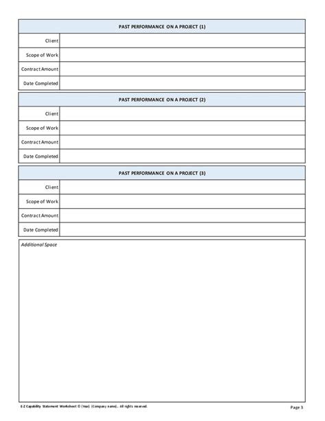 Capability Statement Work Sheet In Word And Pdf Formats Page 4 Of 5