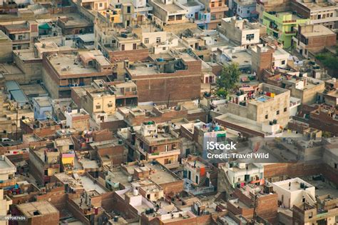 Aerial View Of Hundreds Of Houses In The City Of Jaipur Rajasthan India