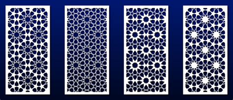 Laser Cut Panels Islamic Arabian Design Pattern Vector Image
