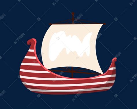 卡通帆船海船插画素材图片免费下载 千库网