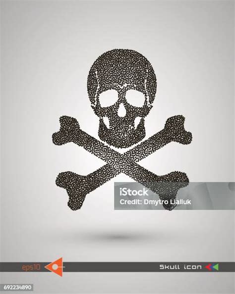 Crânes De Vecteur De Demiteintes Icône De Crâne Symbole De Danger
