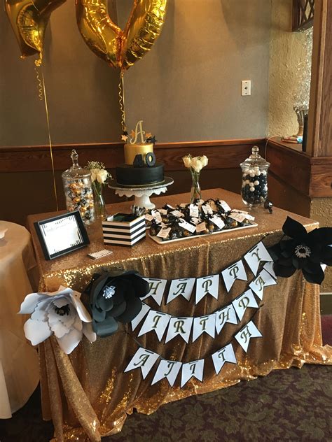 Black White And Gold Theme Birthday Party Gold Theme Birthday Gold