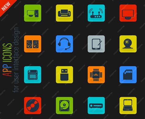 Premium Vector Computer Equipment Simple Vector Icons