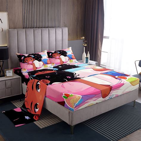 Yst Black Girls Sheet Set Queen Black Girls Magical Sheets African