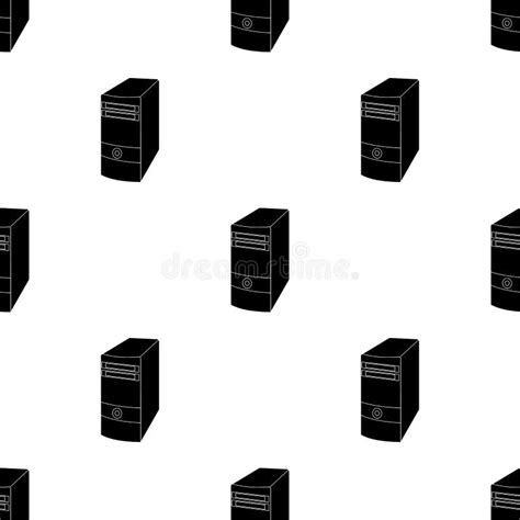 Computer Case Icon In Black Style Isolated On White Background