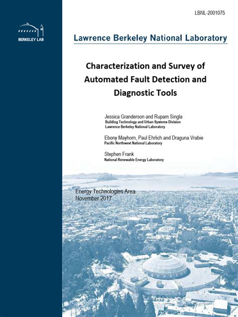Report Characterization And Survey Of Automated Fault Detection And Diagnostic Tools Pdf