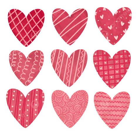Watercolor Love Icon Set Design For Valentine Day Love Valentines Day