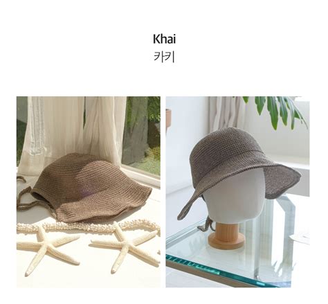 뷰랩 라탄 뒷트임 리본 끈 보넷 벙거지 휴양지 모자 5color