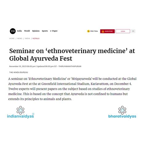 Seminar On ‘ethnoveterinary Medicine At Global Ayurveda Fest Indian