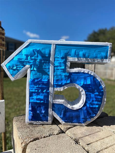 Number 15 Pinata Custom Colors Quinceañera Decor Etsy