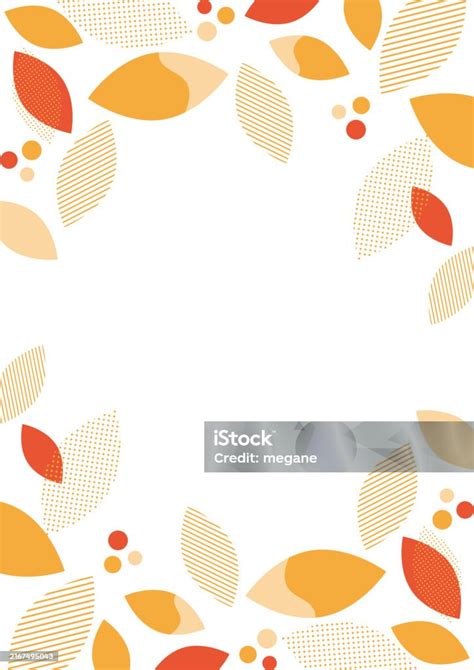 오렌지 잎과 기하학적 패턴 벡터 일러스트 레이 션과 배경 프레임 0명에 대한 스톡 벡터 아트 및 기타 이미지 0명 가을 가을 단풍 Istock