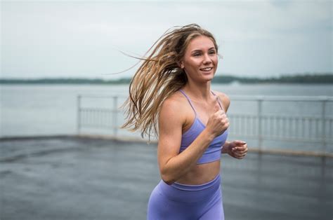 Free Photo Young Sexy Woman Running Medium Shot
