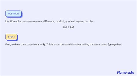solved identify each expression as a sum difference product quotient