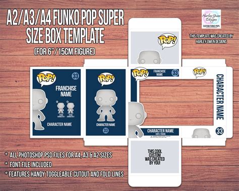 Plantilla Digital De Caja Funko Pop Super TamaÑo A4a3a2 Etsy España