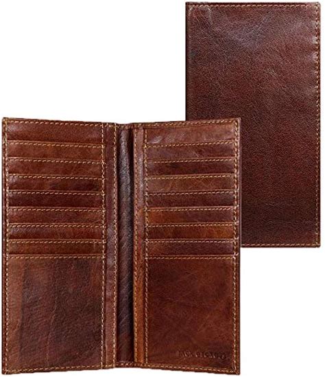 Jack Georges Voyager Mens Breast Secretary Wallet In Buffalo Leather 7304 Brown