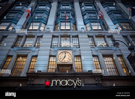 New York Macys Exterior Clock On Building Front Macys Herald Square