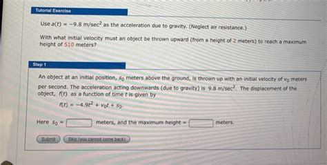 Solved Tutorial Exercise Use A T 9 8 M Sec2 As The