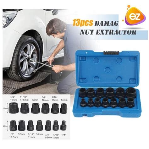 Nut Buka Tayar 13pcs Twist Socket Set Set Spanar Buka Tayar Spanar