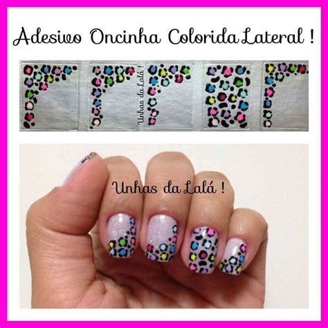 Unhas Decoradas Oncinha Colorida Lateral Larissa Leite Unhas 💜
