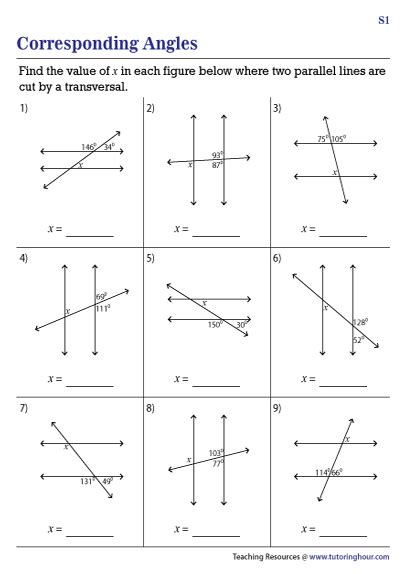 Corresponding Angles Worksheets Artofit