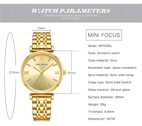 MINIFOCUS, роскошные Брендовые женские кварцевые часы, 30 м ...