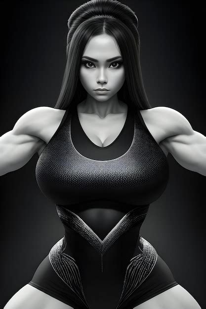 Premium Ai Image Illustration Of A Female Bodybuilder With Big Muscles