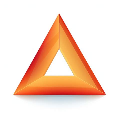 Premium Photo Luminous 3d Orange Triangle On White Background