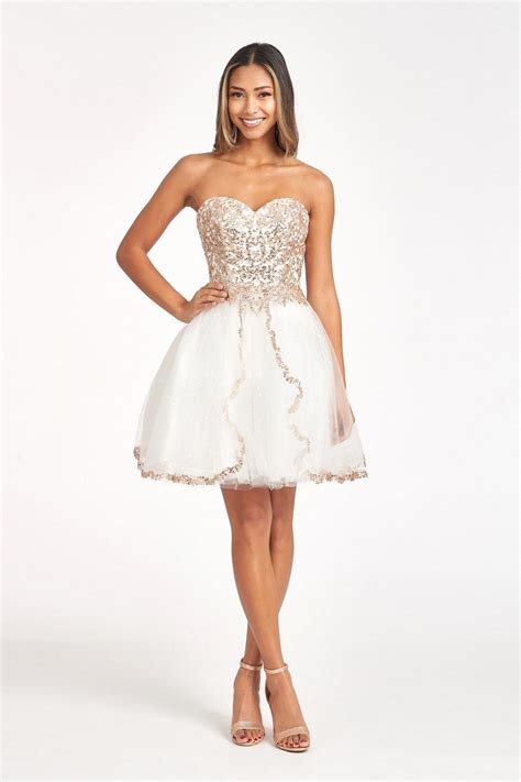 Lilac Short Strapless Homecoming Glitter Mesh Prom Dress For 13599