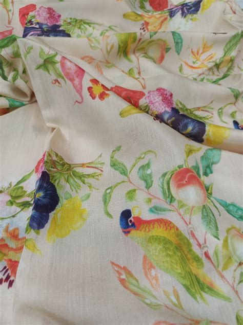 Pure Modal Soft Muslin Digital Printed Fabrics Essence Of India