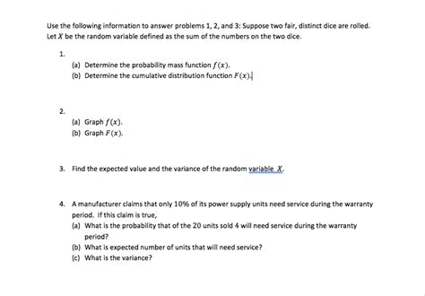 solved use the following information to answer problems 1 2