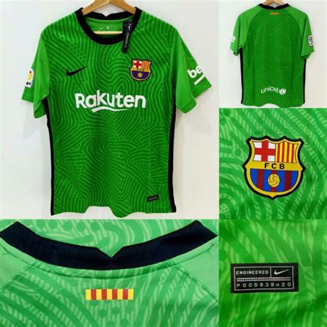 Jual JERSEY BAJU BOLA PRIA GK KIPER BARCA BARCELONA HIJAU 2020 2021